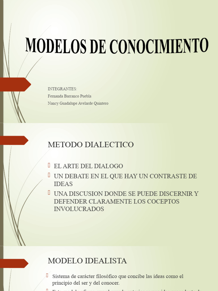 Modelos de Conocimiento | PDF | Idealismo | Conocimiento