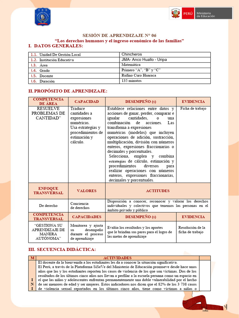 SESIÓN DE APRENDIZAJE N°2- 2DO GRADO | PDF | Aprendizaje | Evaluación