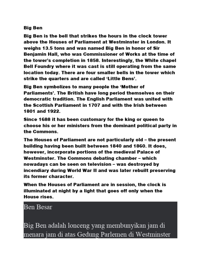 Big Ben | PDF | Seni | Sejarah