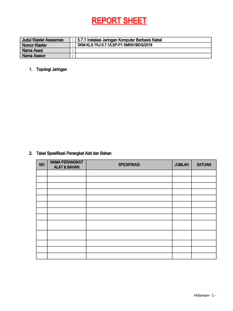 Report Sheet 5.7.1 - Kosong | PDF