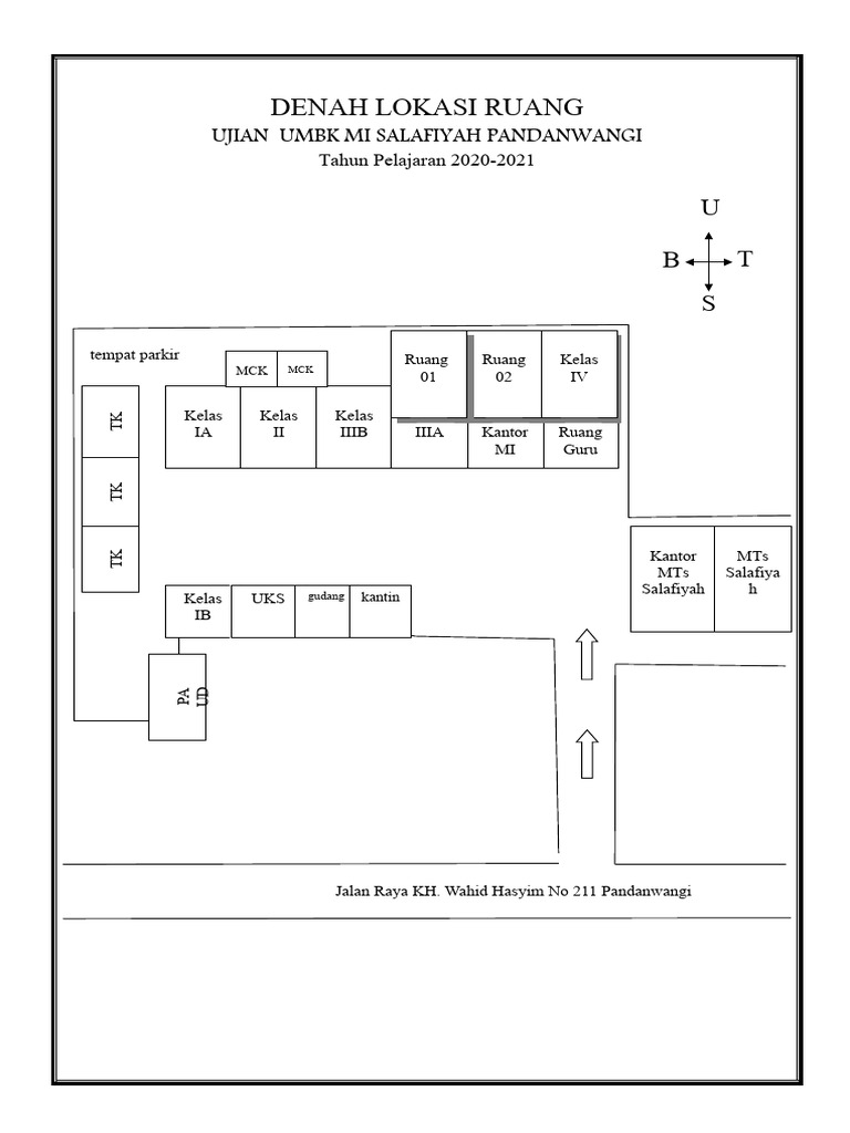 denah ruang ujian | PDF