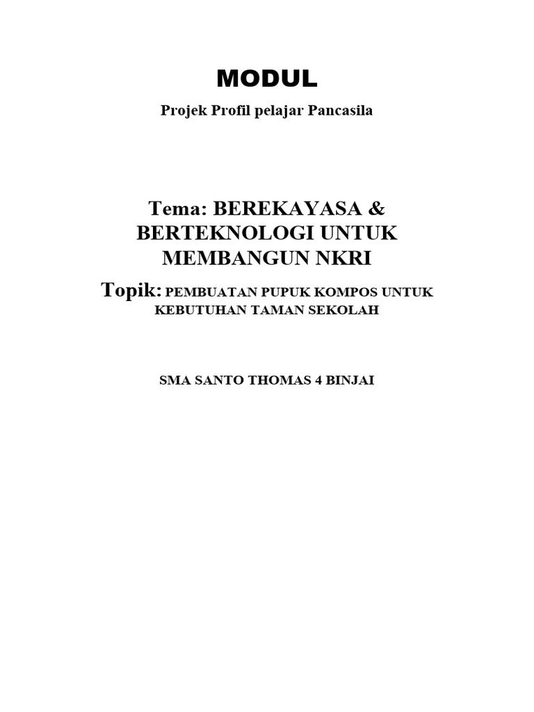 Modul Projek Pupuk Kompos | PDF