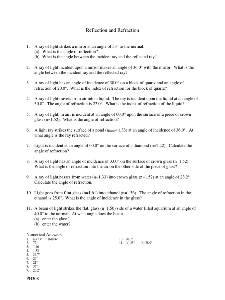 Reflection and Refraction | PDF