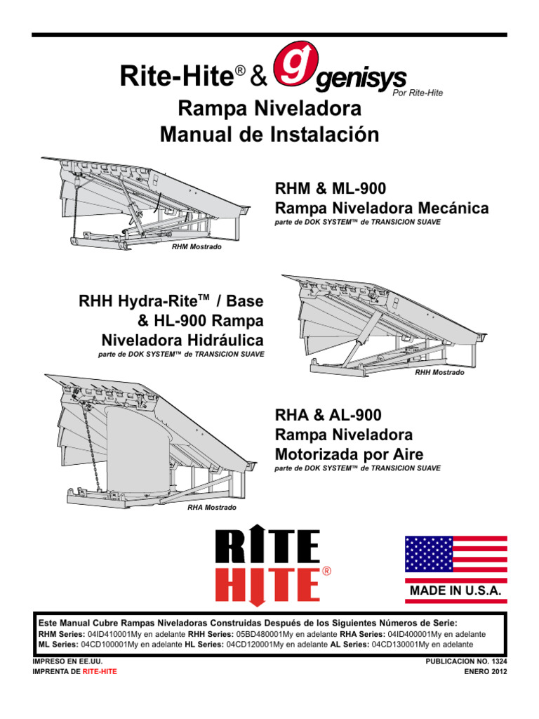 Rite-Hite: Rampa Niveladora Manual de Instalación | PDF ...