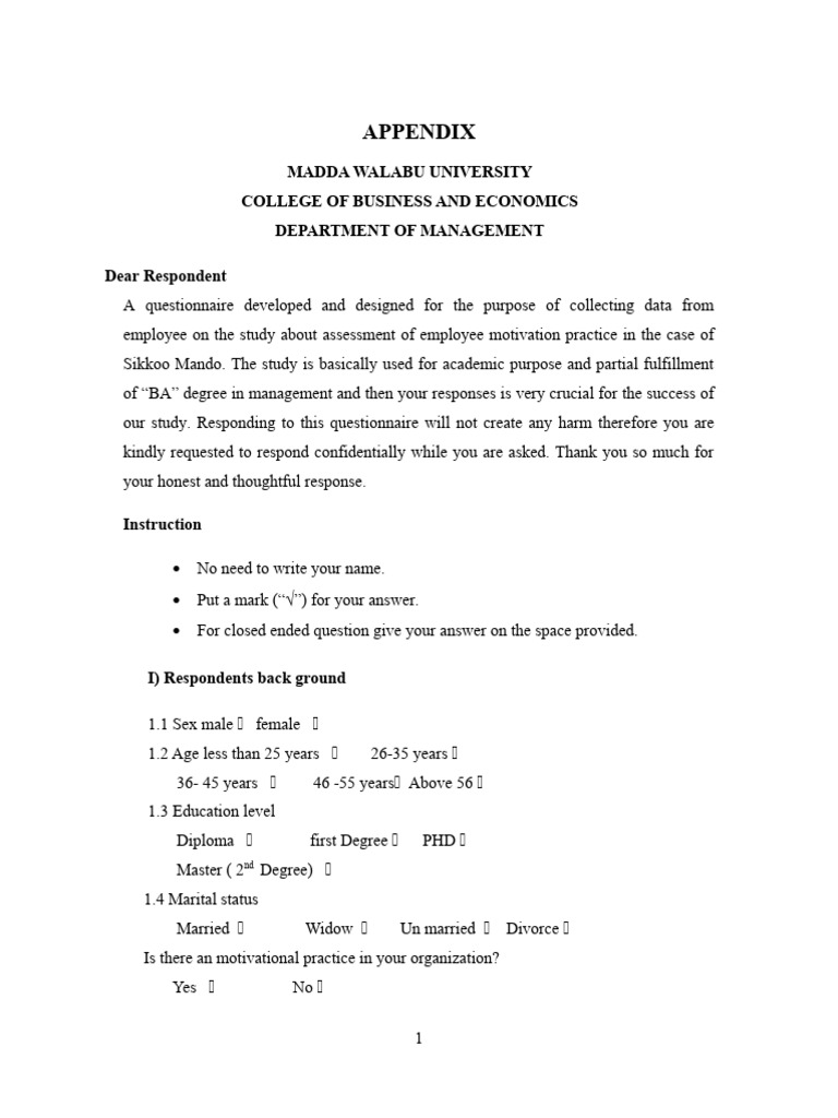 Sufian Questionery | PDF | Motivation | Motivational