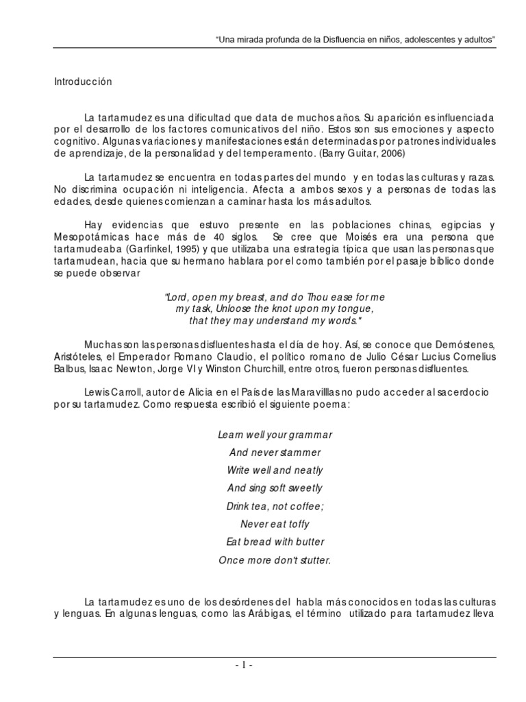 Disfluencia 1 | PDF | Tartamudeo