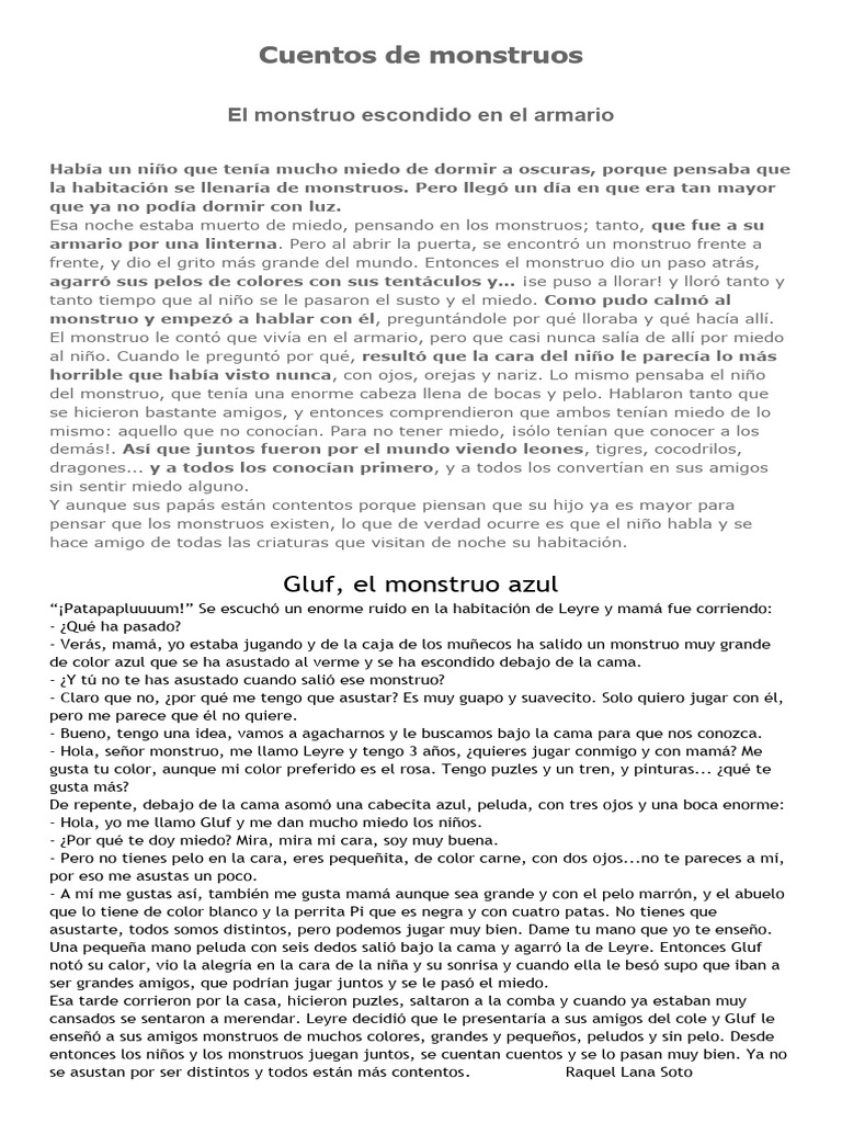 Cuentos de Monstruos | PDF