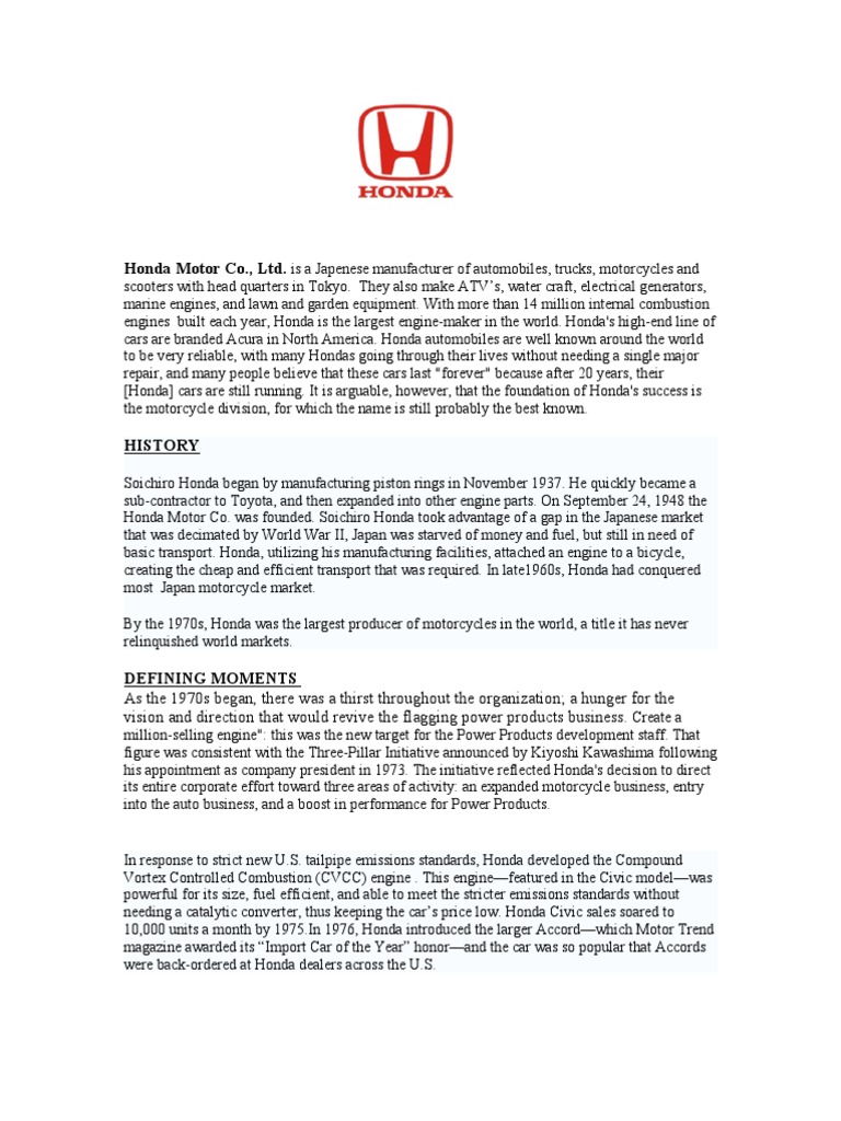 Honda's Rise to Global Automotive and Motorcycle Leadership Through ...