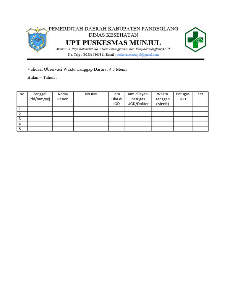 Form Observasi Waktu Tanggap Darurat | PDF