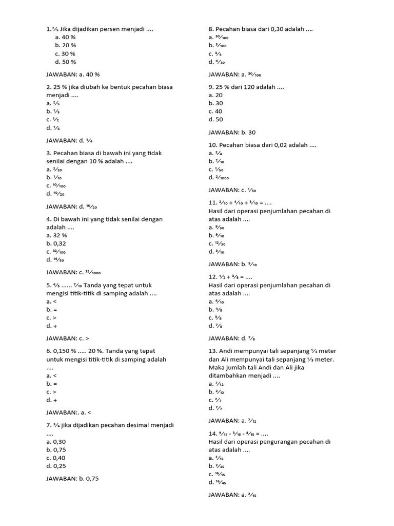 Latihan Soal LCC MTK | PDF