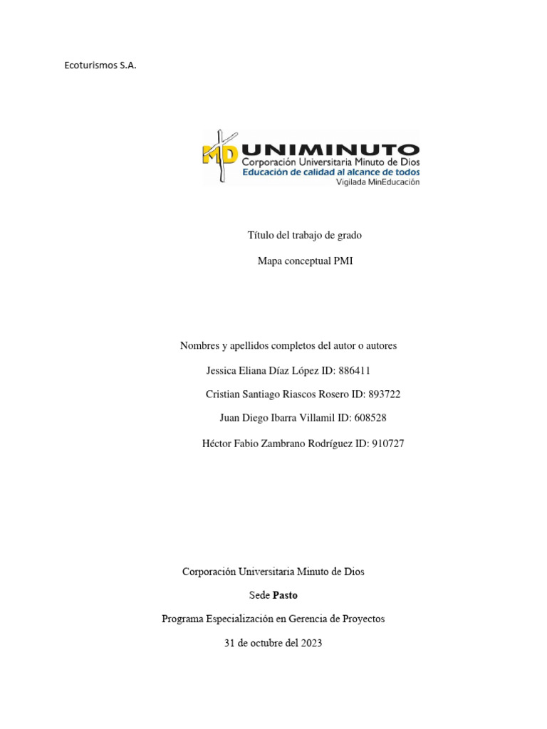 Mapa Pmi - Ejecu.proyectos | Descargar gratis PDF | Planificación ...