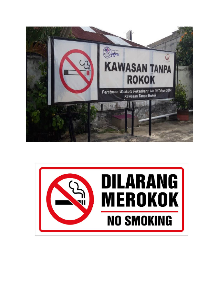 Contoh Poster Dan Stiker Larangan Merokok | PDF
