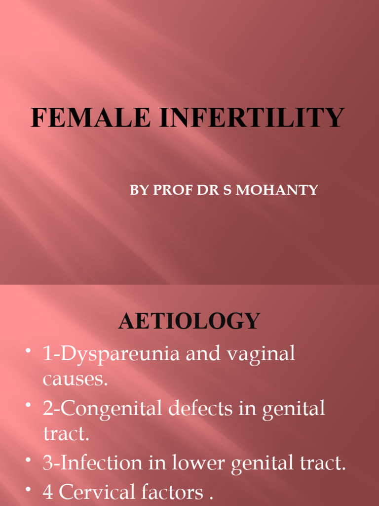 Female Infertility | PDF | Gynaecology | Female Mammals