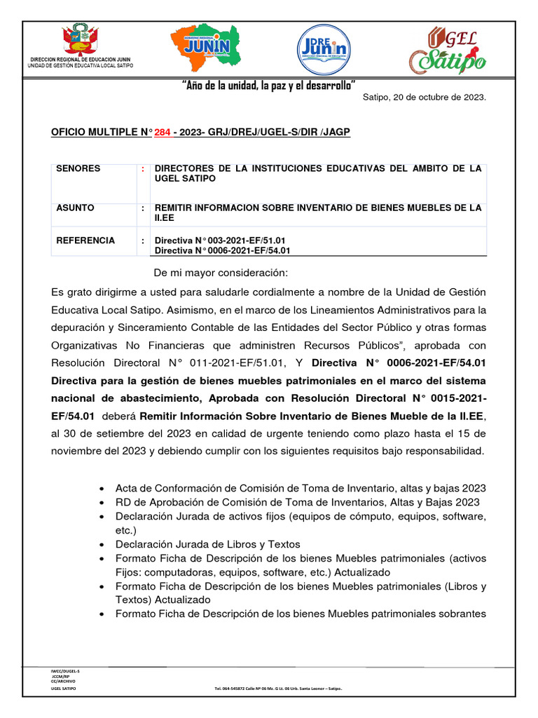 Oficio Multiple 284 | PDF