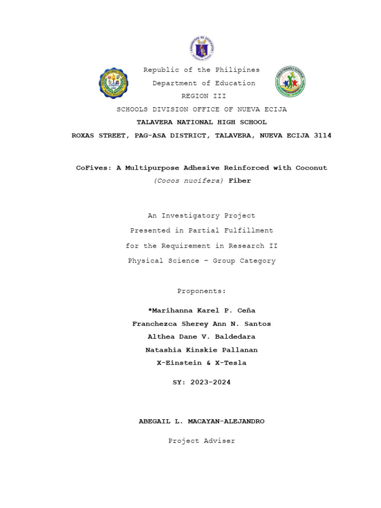 Research Proposal Write Up | PDF | Adhesive | Epoxy