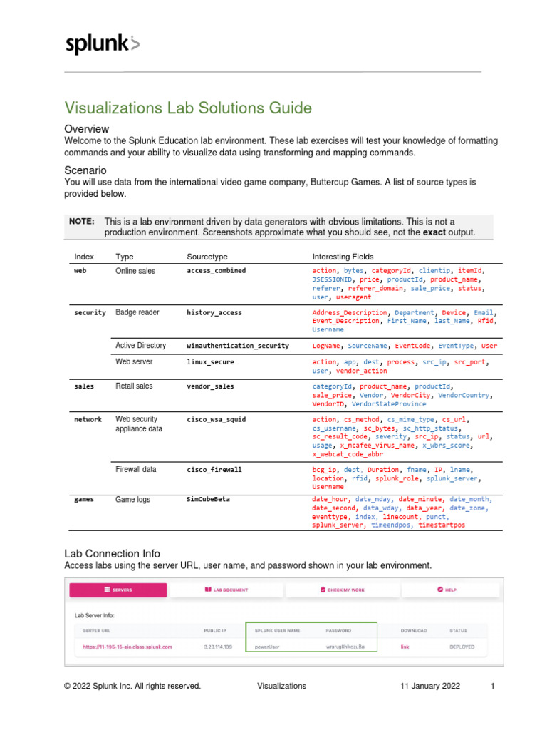 Splunk Lab - Visualizations | PDF | World Wide Web | Internet & Web