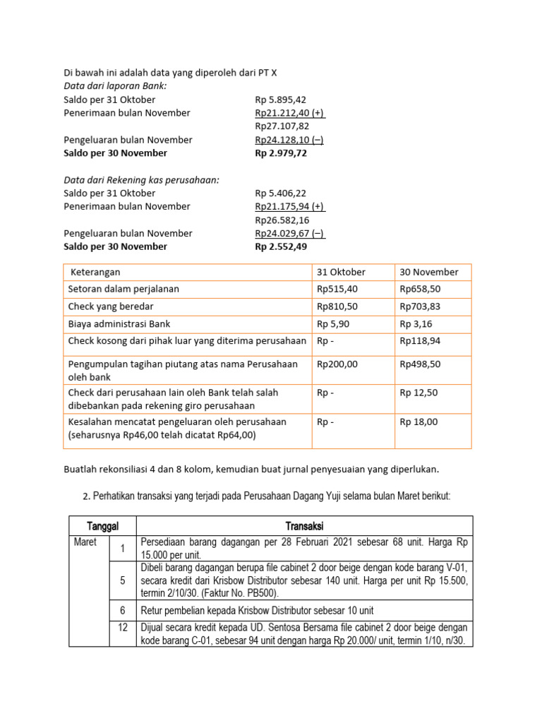 Latihan Soal Rekons Dan Pers | PDF