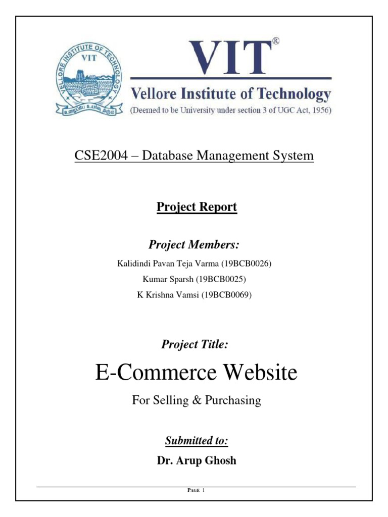 E-Commerce Website Project Report | PDF | E Commerce | World Wide Web