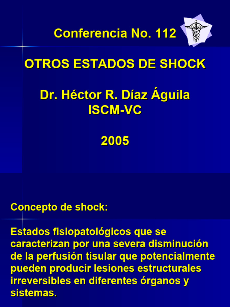 CONFERENCIA 112 - Estados de Shock. | PDF | Choque (circulatorio ...