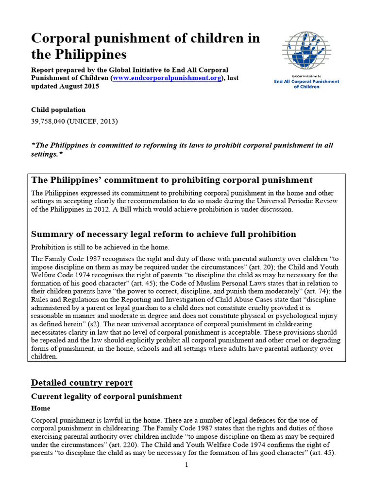 Corporal Punishment of Children in Philippines - CARILLO | PDF | Corporal Punishment In The Home ...