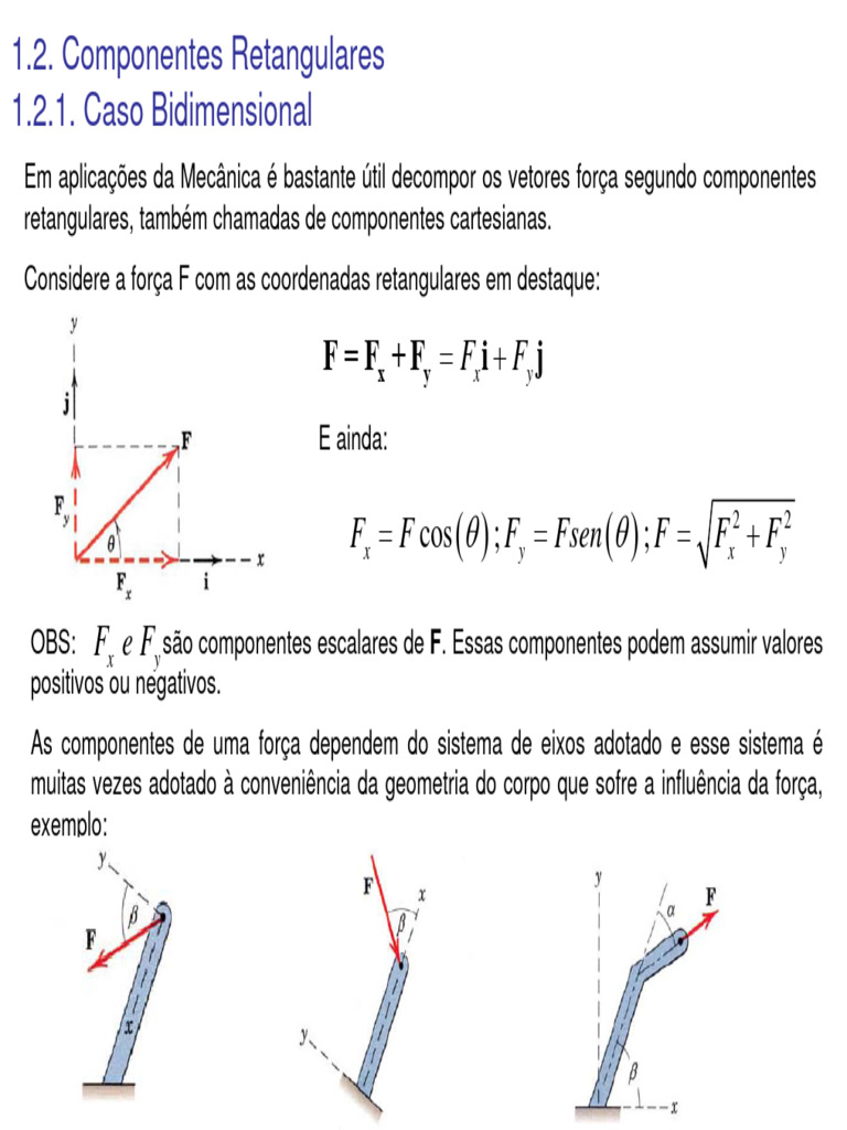 Cap 01 2a Aula SISTEMA DE FORAS | PDF | Álgebra | Álgebra abstrata