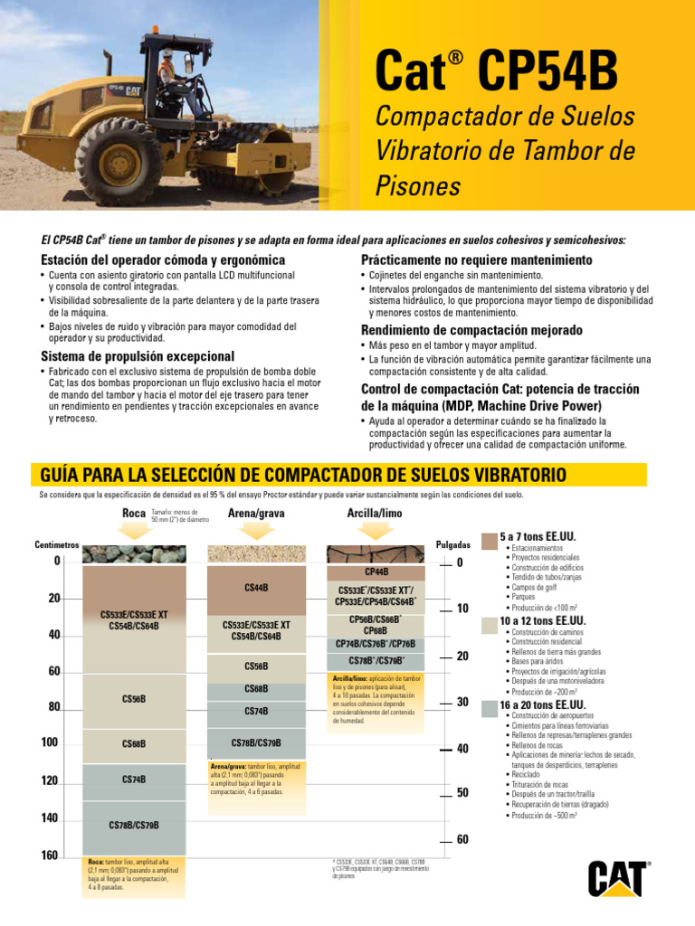 Ficha Técnica Compacatador Pata de Cabra CP54 CAT | PDF | Bienes ...