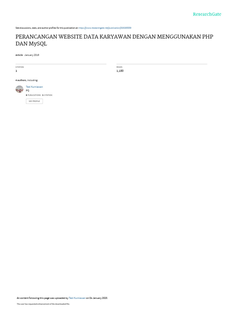 Desain Website Data Karyawan PHP MySQL | PDF