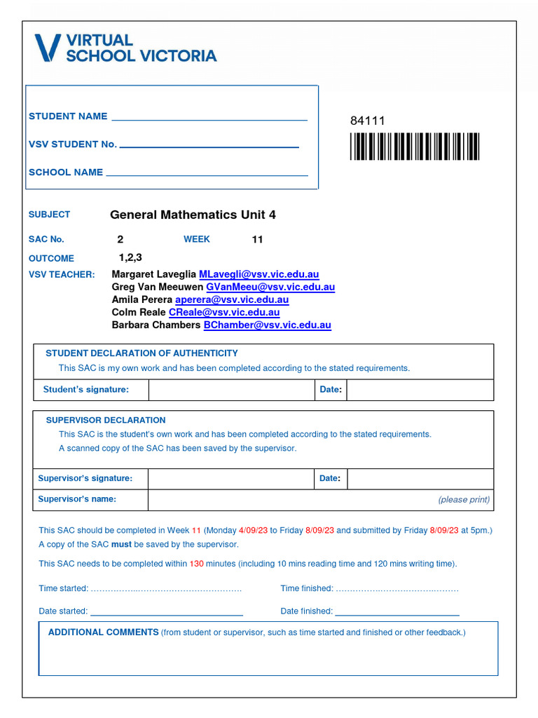 2023 U4 General Maths SAC 2 Networks | PDF | Theoretical Computer ...