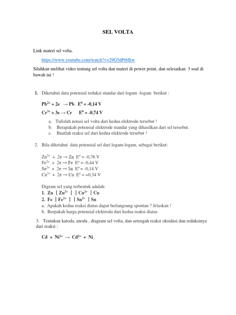 Sel Volta | PDF | Sains & Matematika
