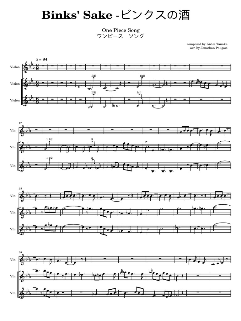 WIP Binks No Sake One Piece | PDF