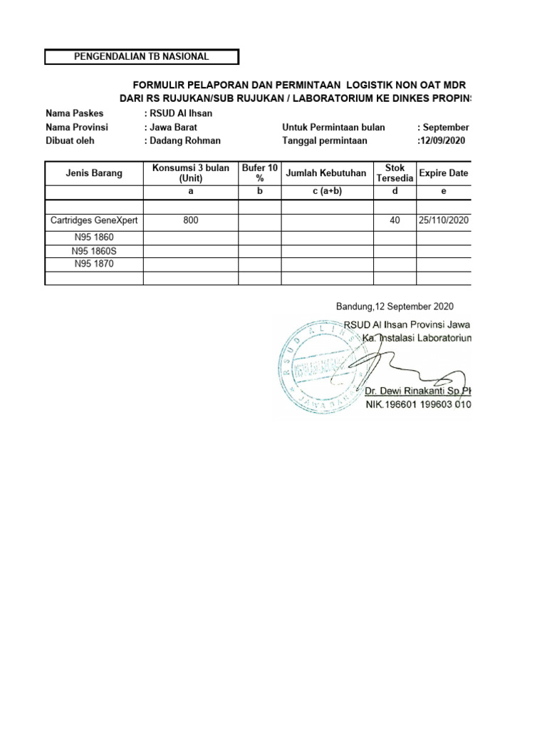 Formulir Permintaan Katrid TCM | PDF
