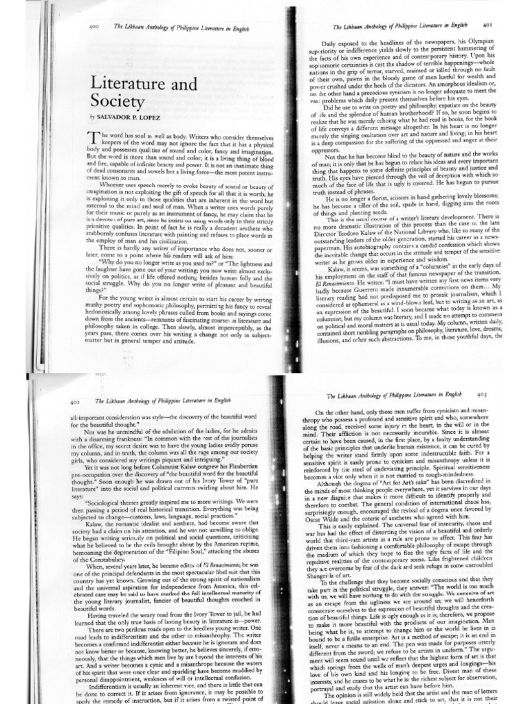 Module 5 - Literature and Society | PDF