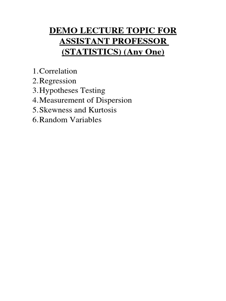 Demo Lecture Topic | PDF