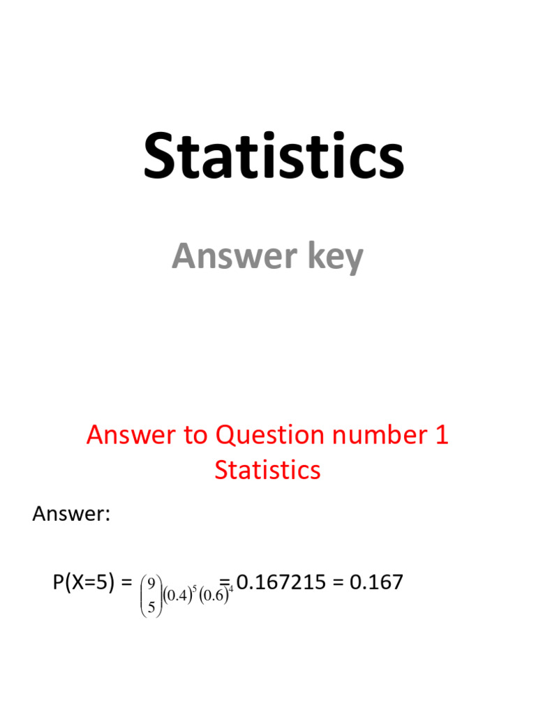 Statistics Mock Exam 1 Key Answer | PDF | Errors And Residuals | Statistics