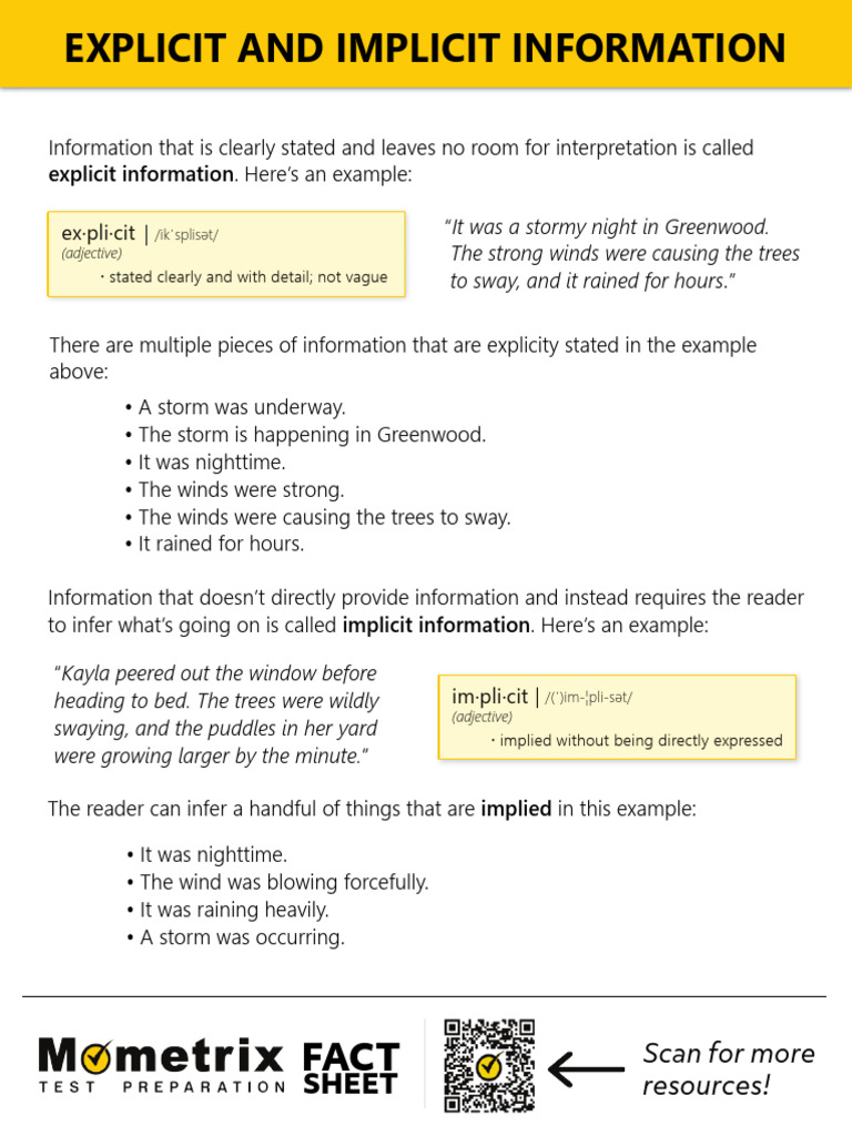 Explicit and Implicit Information | PDF