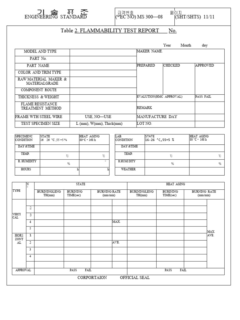 Flamability Test MS300-08 | PDF | Civil Engineering | Industrial Processes