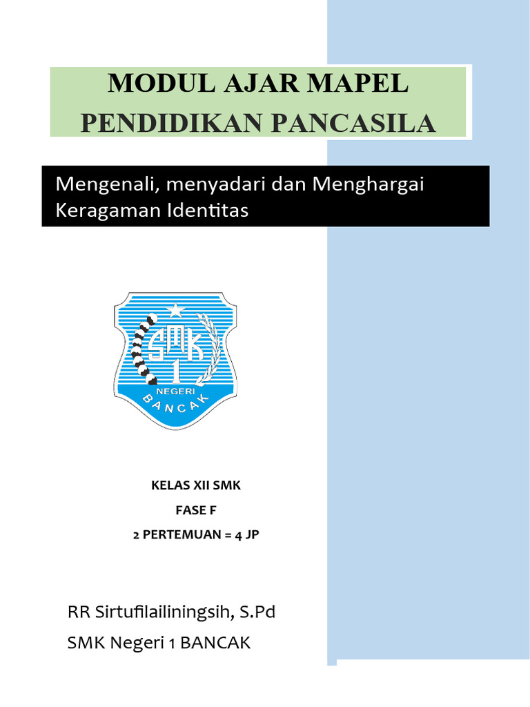 21 - RR Sirtu - Modul Ajar - 2 - Bhinneka Tunggal Ika 2 Fix | PDF
