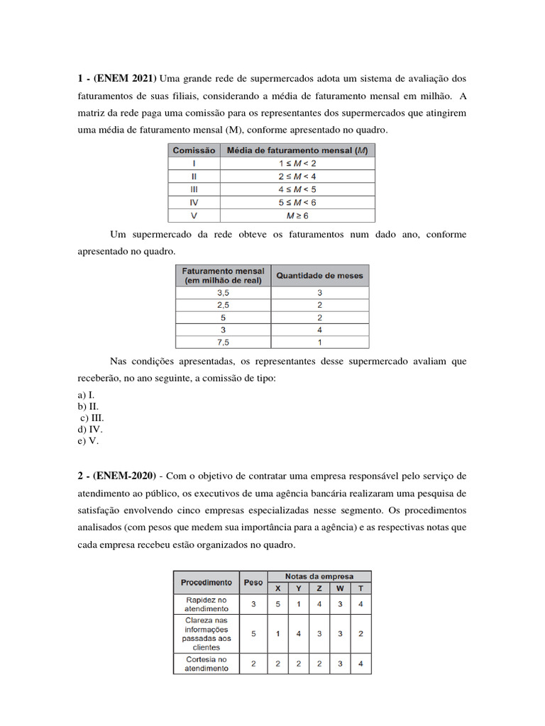 Atividade - Média Ponderada | PDF