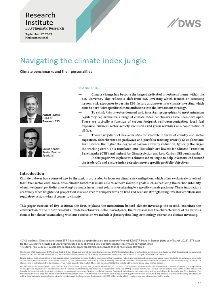 Research Institute Climate Indices EMEA APAC LATAM | PDF | Stock Market Index | Climate Change ...