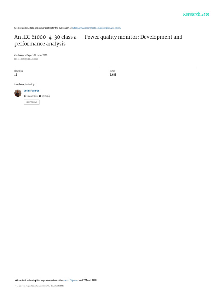 An IEC 61000-4-30 Class A - Power Quality Monitor | PDF | Computing | Electrical Engineering