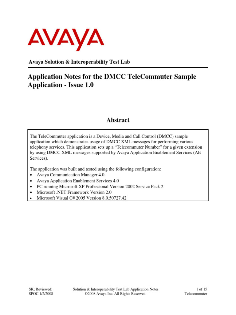 DMCC CSharp Telecommuter Sample Code Documentation | PDF | Xml ...