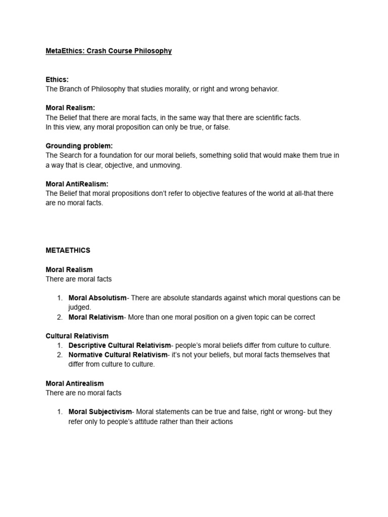 Meta Ethics | PDF