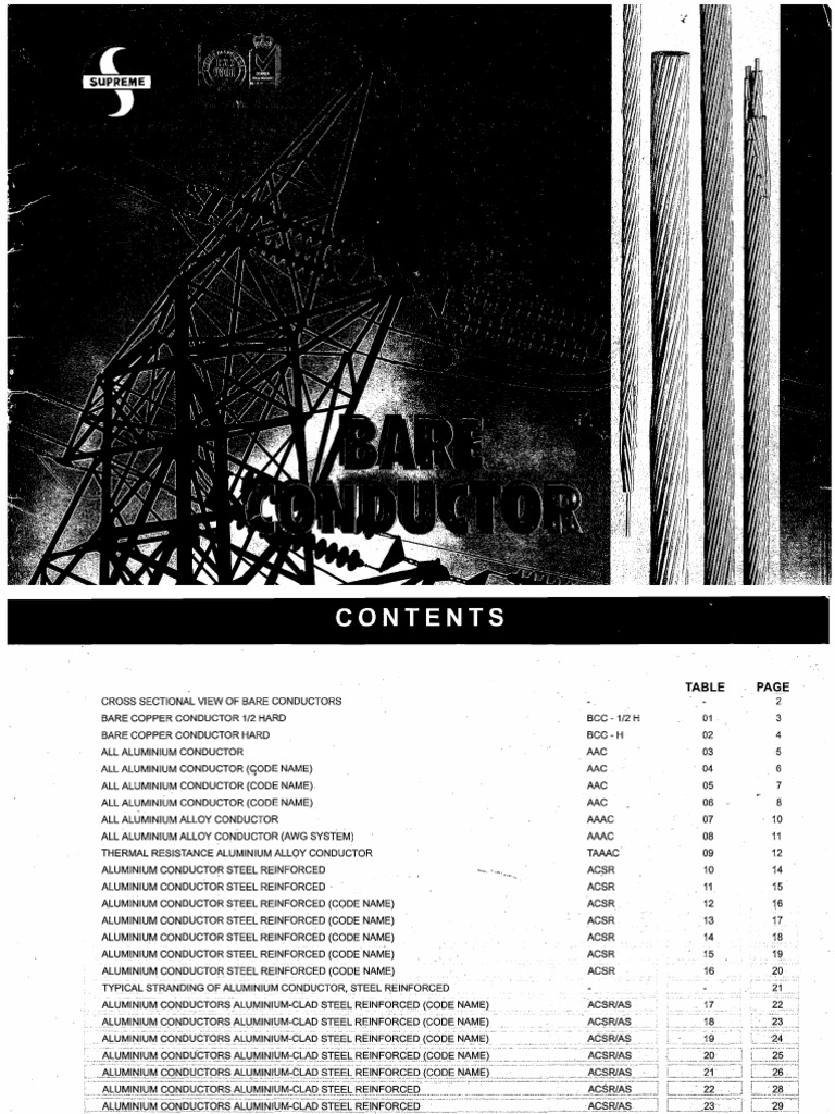 Bare Conductor Specifications Guide | PDF | Electrical Conductor ...