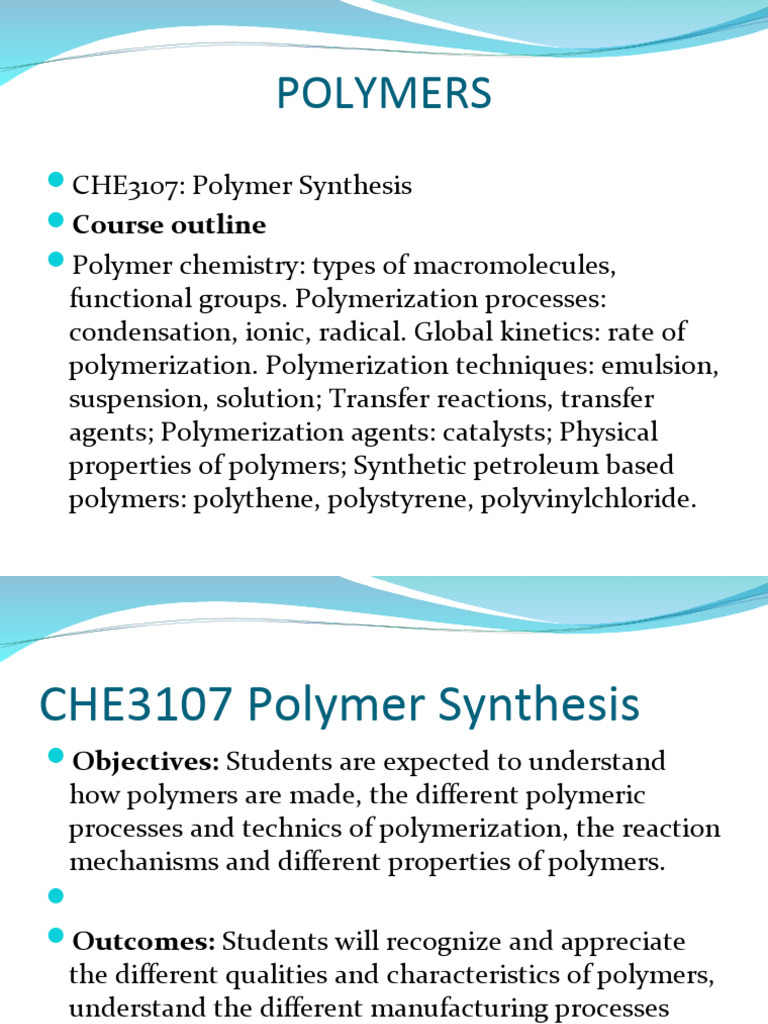 Polymers | PDF | Polymers | Polymerization