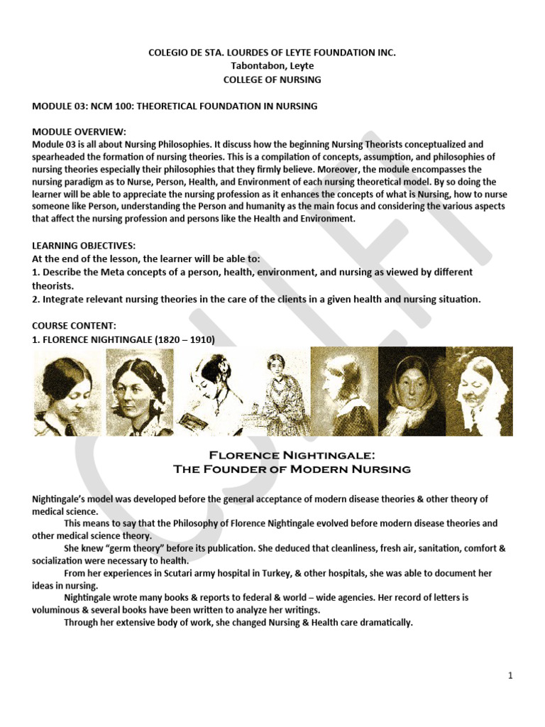 Module 03 Activity 2 | PDF | Florence Nightingale | Nursing