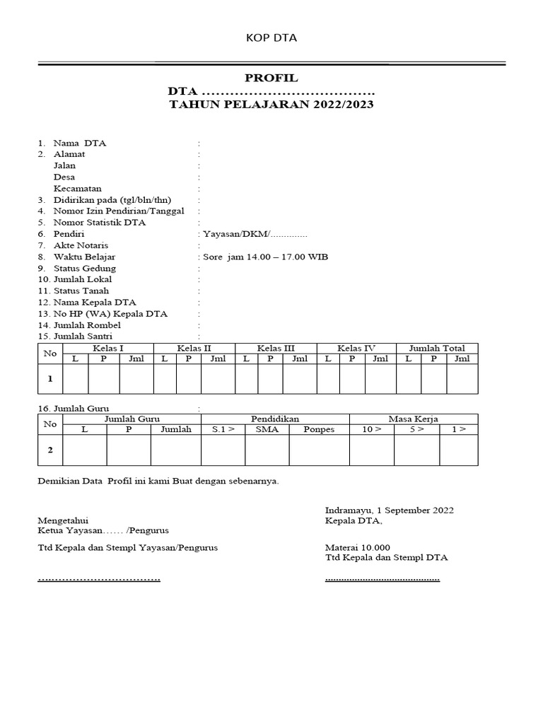 Profil Dta 2022 2023 - New | PDF