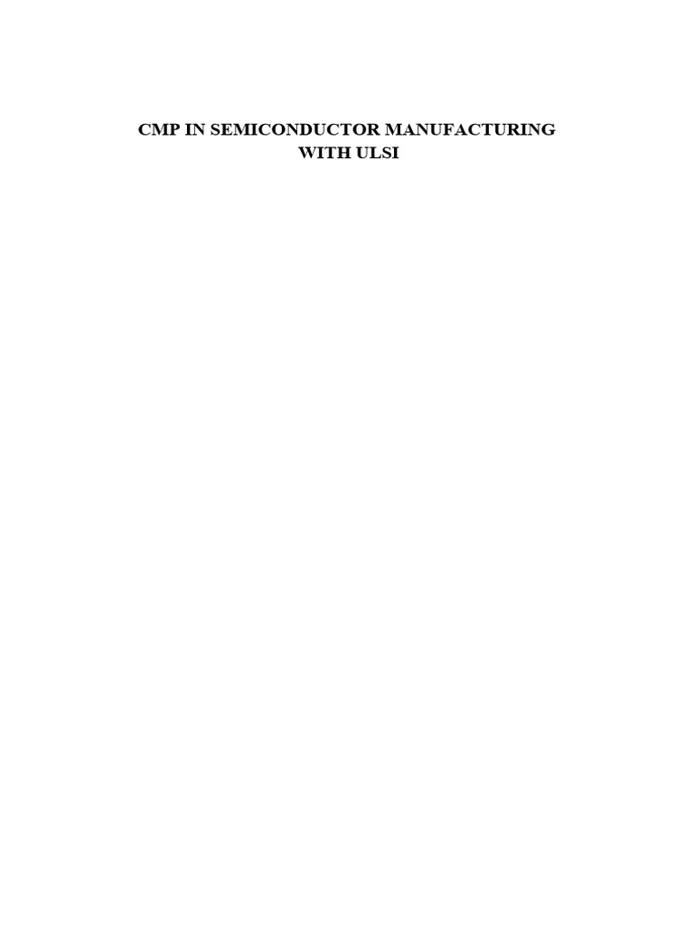 CMP in Semiconductor Manufacturing | PDF | Semiconductor Device Fabrication | Integrated Circuit