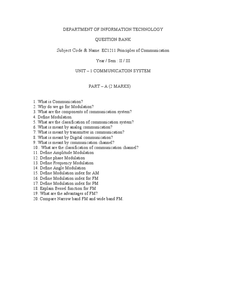 PCOM | PDF | Frequency Modulation | Modulation