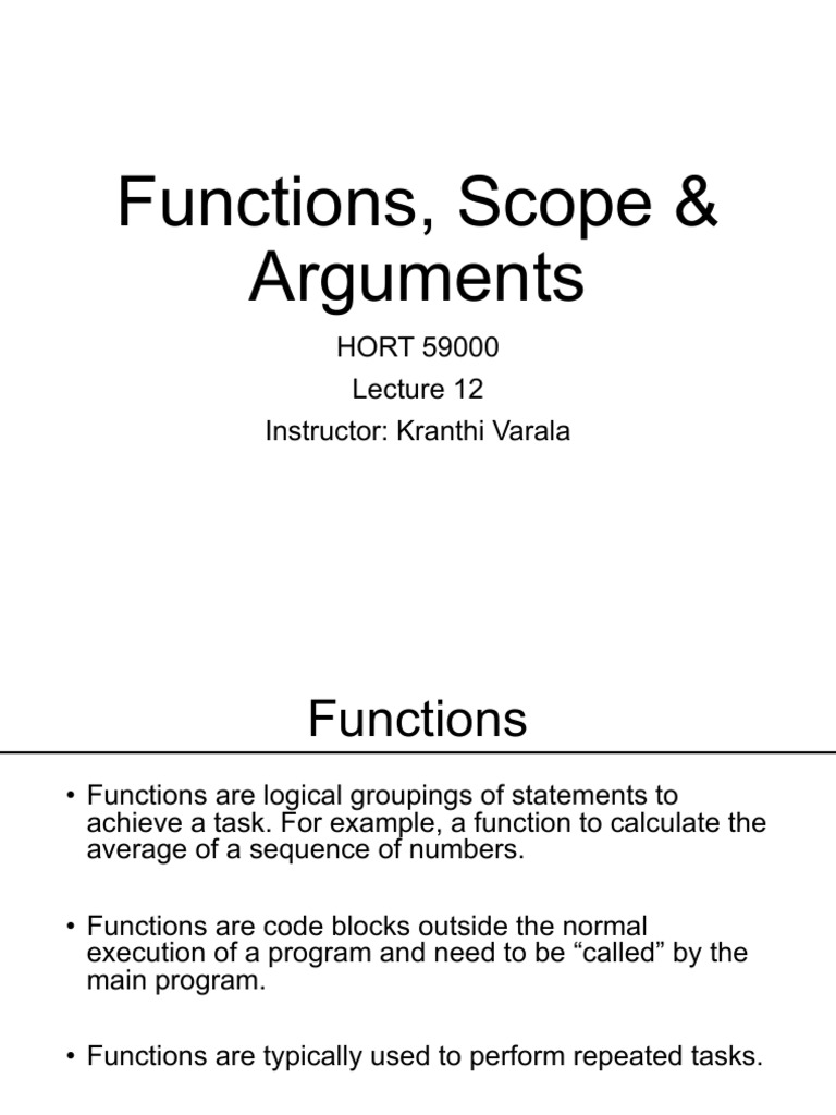 Python Lecture 12 Pdf Parameter Computer Programming Scope Computer Science 4190