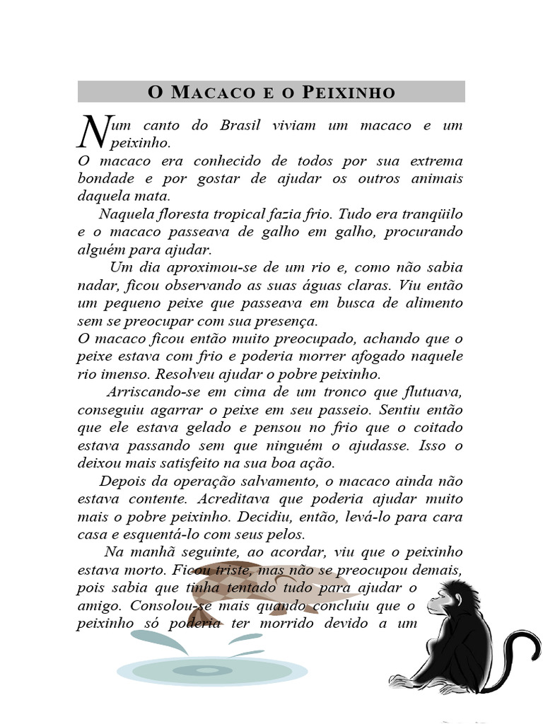 O Macaco e o Peixinho | PDF